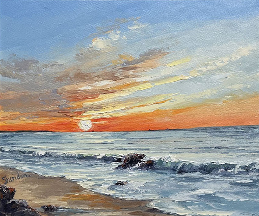 Sunset at Beach - Lahinch Art Gallery